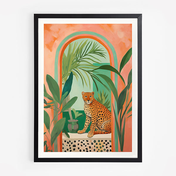 Cheetah Under a Moroccan Arch Art Print – Hanging Edges